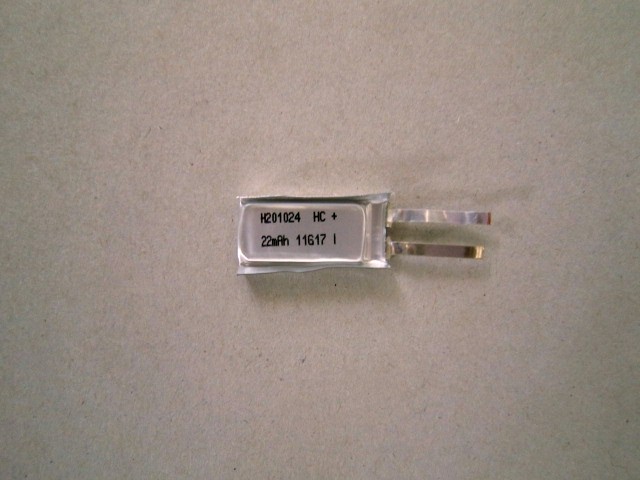 IEC 62133 UL를 가진 착용할 수 있는 장치를 위한 리튬 중합체 건전지 201024 수용량 22mAh